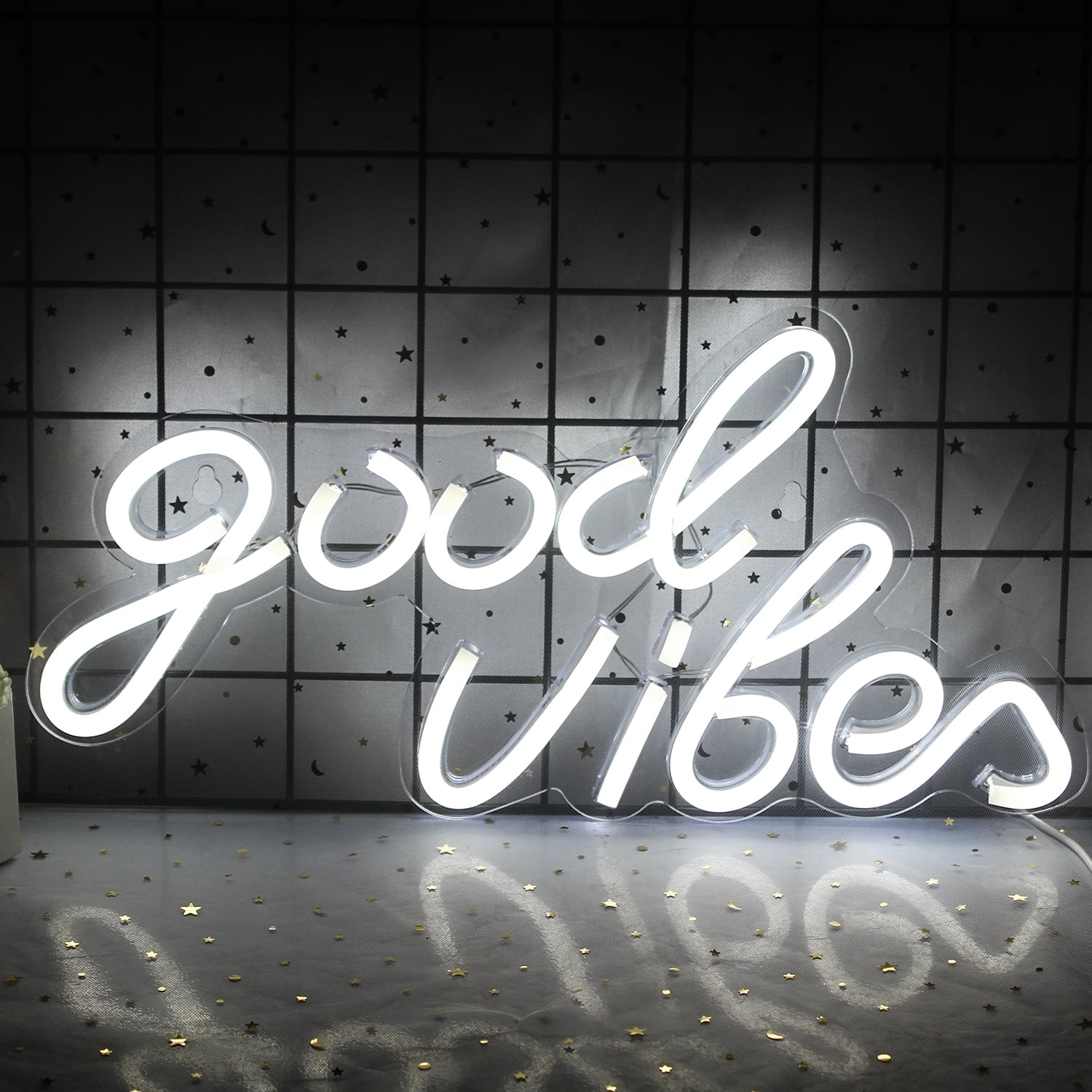 Wanxing Good Vibes LED Neon Light Signs USB Power for Home Bar Bedroom ...