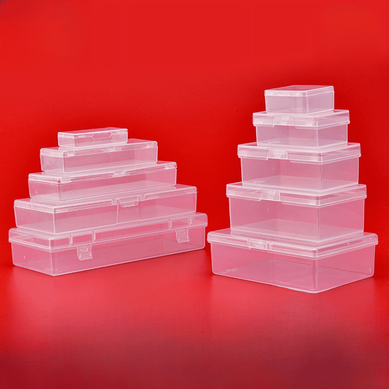Caja de almacenamiento transparente rectangular con tapa, caja de ...