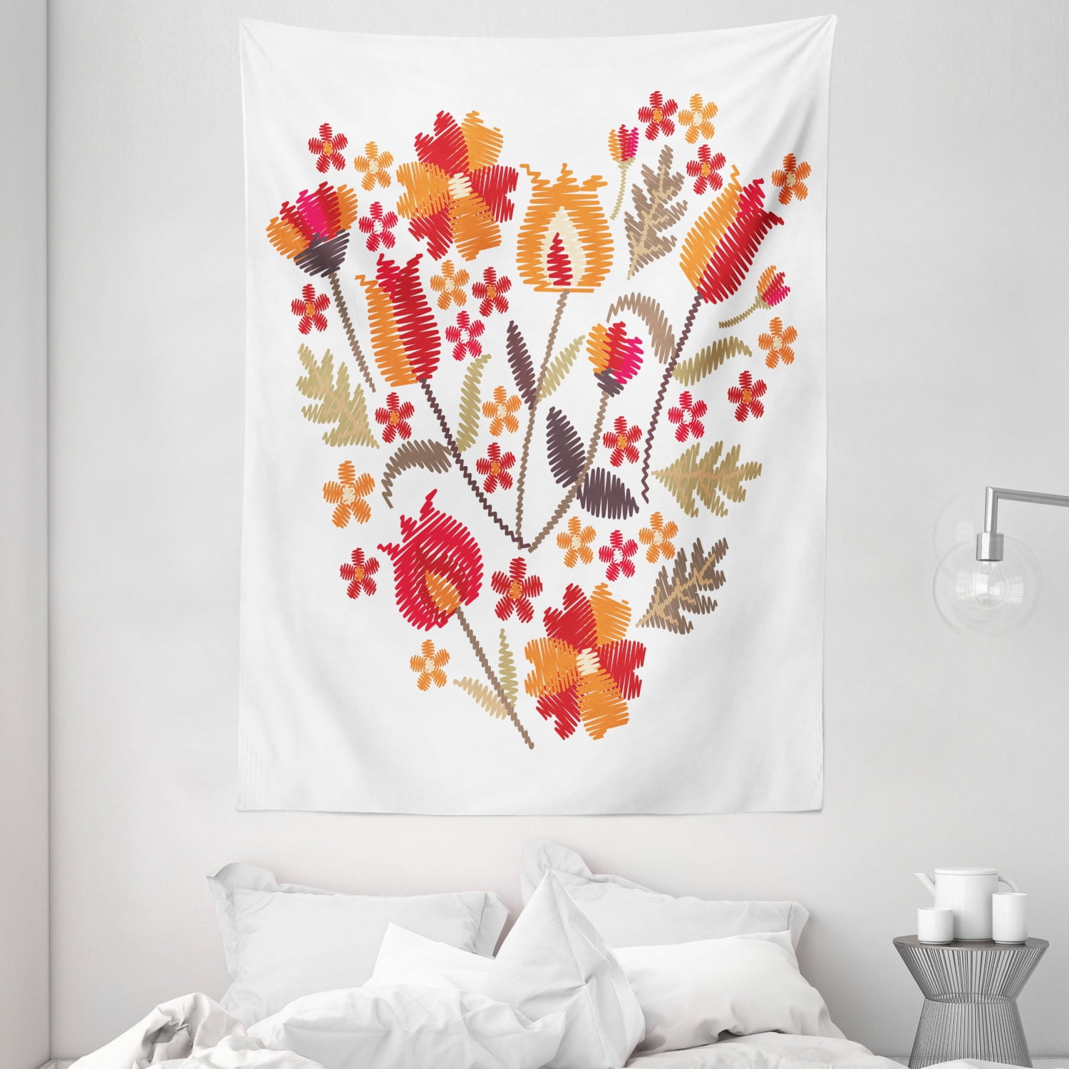 Russian Tapestry, Folkloric Look Flowers Heart Shaped Arrangement ...