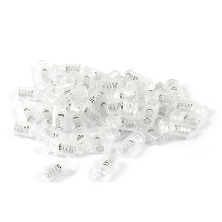 Clear Plastic Single Hole 4mm Dia Spring Loaded Rope Cord Locks Stopper ...