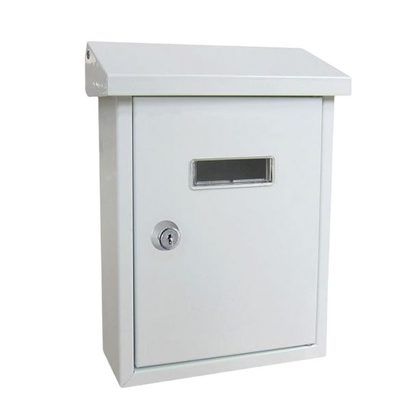 Locking Wall Mount Mailbox Decorative Metal Newspaper Letterbox Outdoor ...