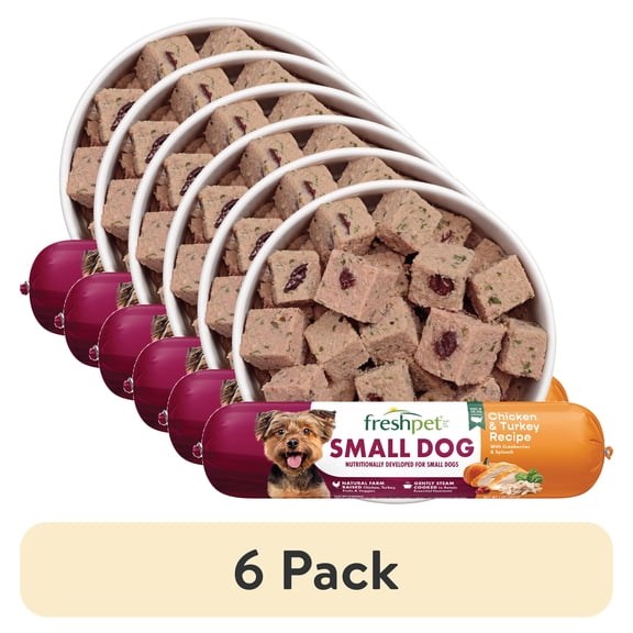 (6 pack) Freshpet Fresh Dog Food, Small Dog Chicken & Turkey Recipe ...