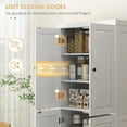 Knubmt 4 Doors Freestanding Pantry Storage Cabinet with Inner Shelves ...