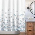 Design Simple Style Blue and Gray Flower Blossoms Fabric Shower ...