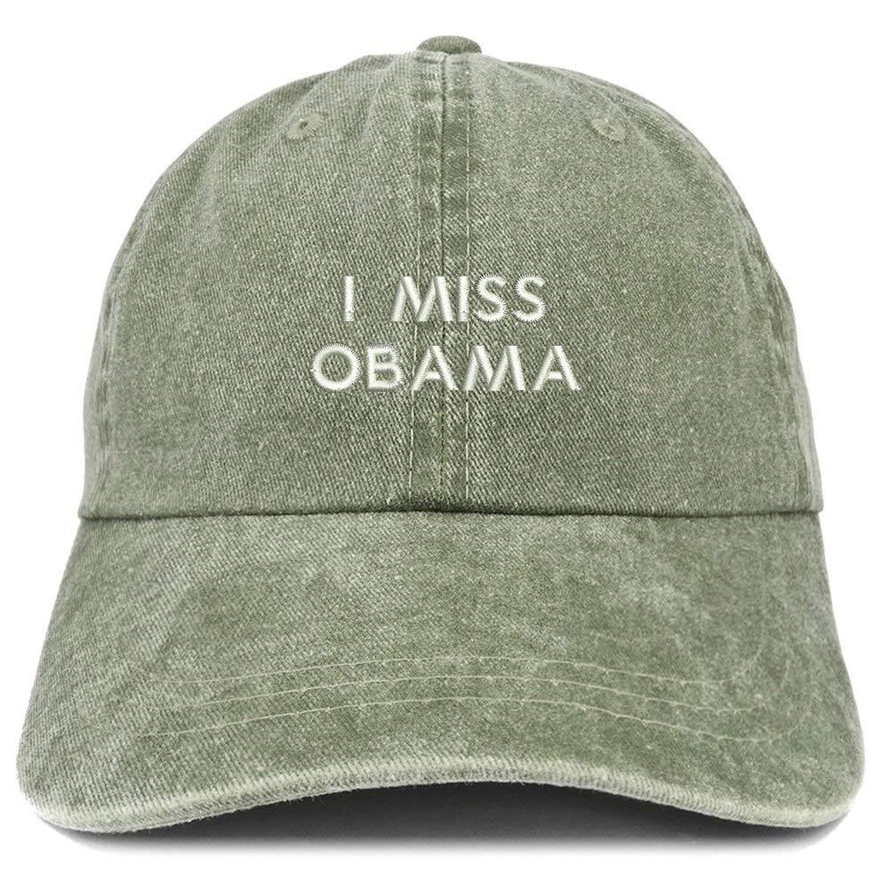 Trendy Apparel Shop I Miss Obama Embroidered Pigment Dyed Cotton ...