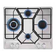 24" wide open burner gas cooktop in black with battery start ignition ...