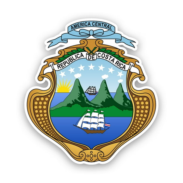 Costa Rican Coat of Arms Sticker Decal - Self Adhesive Vinyl ...