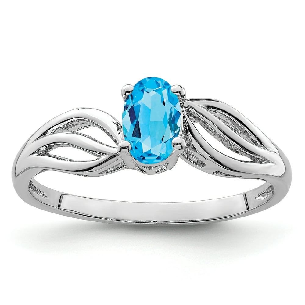 Jewelrypot - Sterling Silver Light Swiss Blue Topaz Ring. Gem Wt- 0 ...