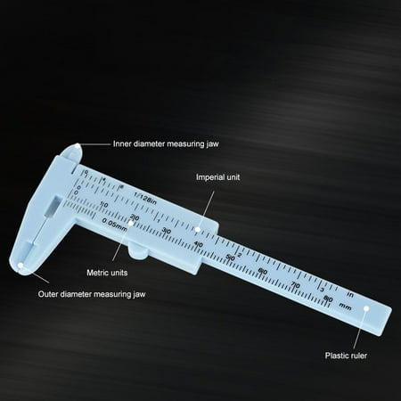 yuyomalo 80mm Plastic Sliding Double Scale Vernier Caliper Measure Tool ...