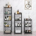 3 Tier Bathroom Storage Open Shelf Unit, Free-Standing Metal Corner ...