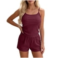Aimik Plain Pajama Sets for Women Summer Casual Plain Round Neck ...