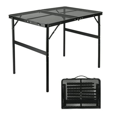 Portable Lightweight BBQ Grill Table with Storage, Adjustable Height ...