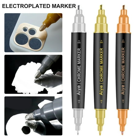 Pluokvzr Double-Headed Marker Pen Liquid Mirror Marker Reflective Paint ...