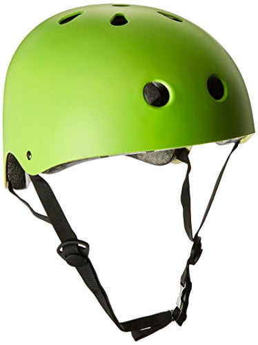 Krown Neon Green Shell with Black Strap Skateboard Helmet, One Size ...