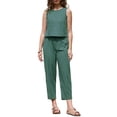 INSPIRE CHIC Gingham Pants Set for Women's 2 Piece Outfits Sleeveless ...