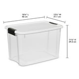 Sterilite 30 Quart Clear Plastic Storage Bins, White Latching Lid ...