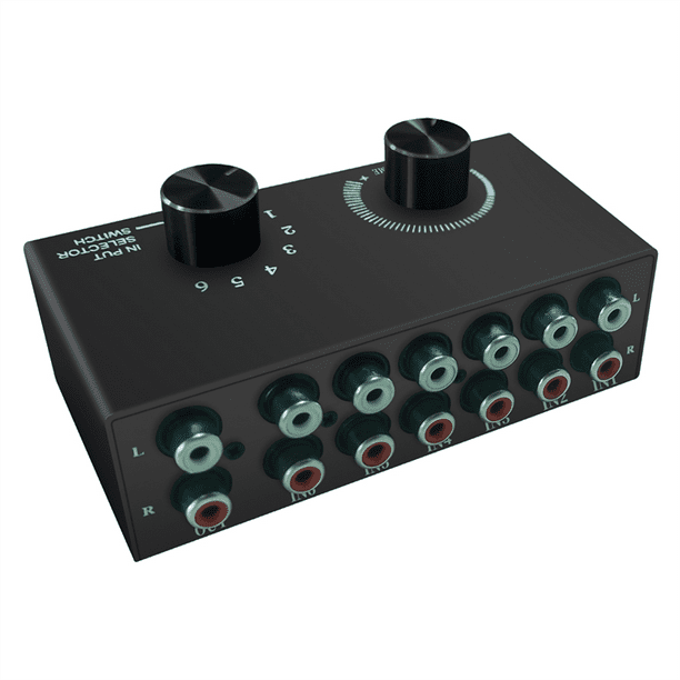 6 In 1 Out L R Stereo Audio Switcher With Mute Button Portable Rca Stereo Audio Switch Audio