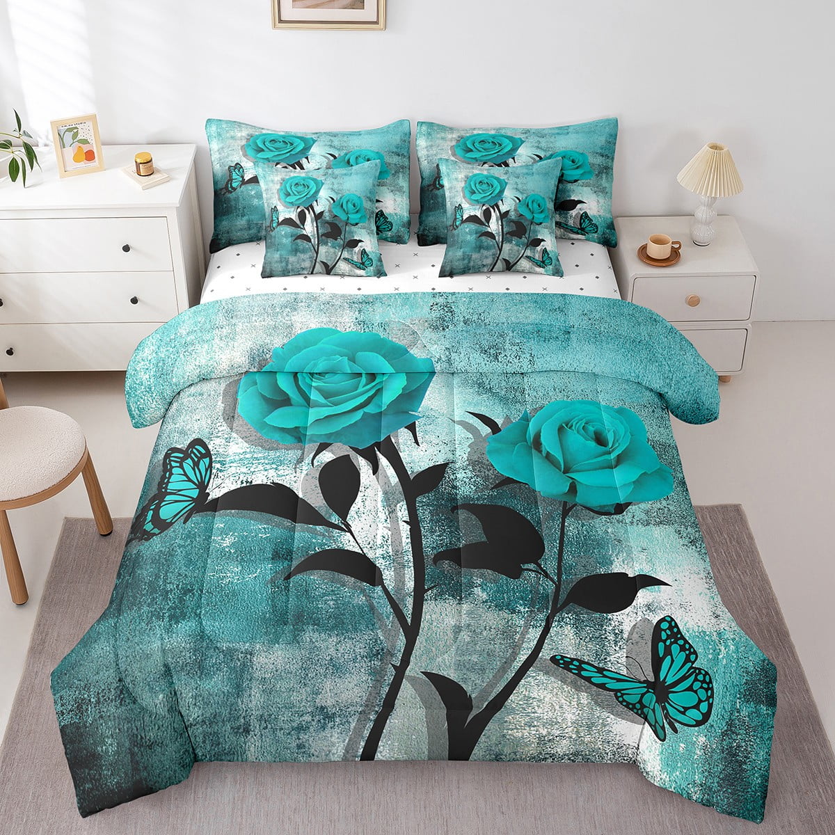 Click here for Yst Bed In A Bag Teal Blue Comforter Set Queen tur... prices