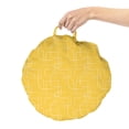 Abstract Round Floor Cushion with Handle, Bicolored Curved Edges Motifs ...