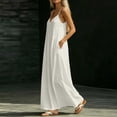 Aeguzox Dresses for Women Resort Vacation Thin Spaghetti Strap V-Neck ...