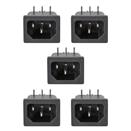 C14 Panel Mount Plug Adapter AC 250V 10A 3 Pins IEC Inlet Module Plug ...