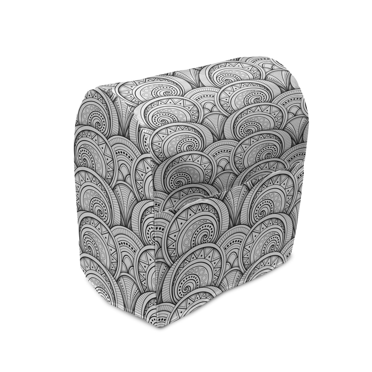 Pasiley Stand Mixer Cover, Oriental Floral Motifs in Achromatic Design ...