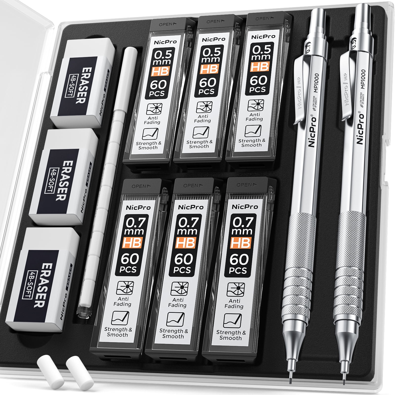 Click here for Nicpro Mechanical Pencils With Case  0.5mm & 0.7mm... prices