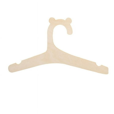 International Hanger Wooden Bottom Hanger w/Clips, Natural Finish with ...