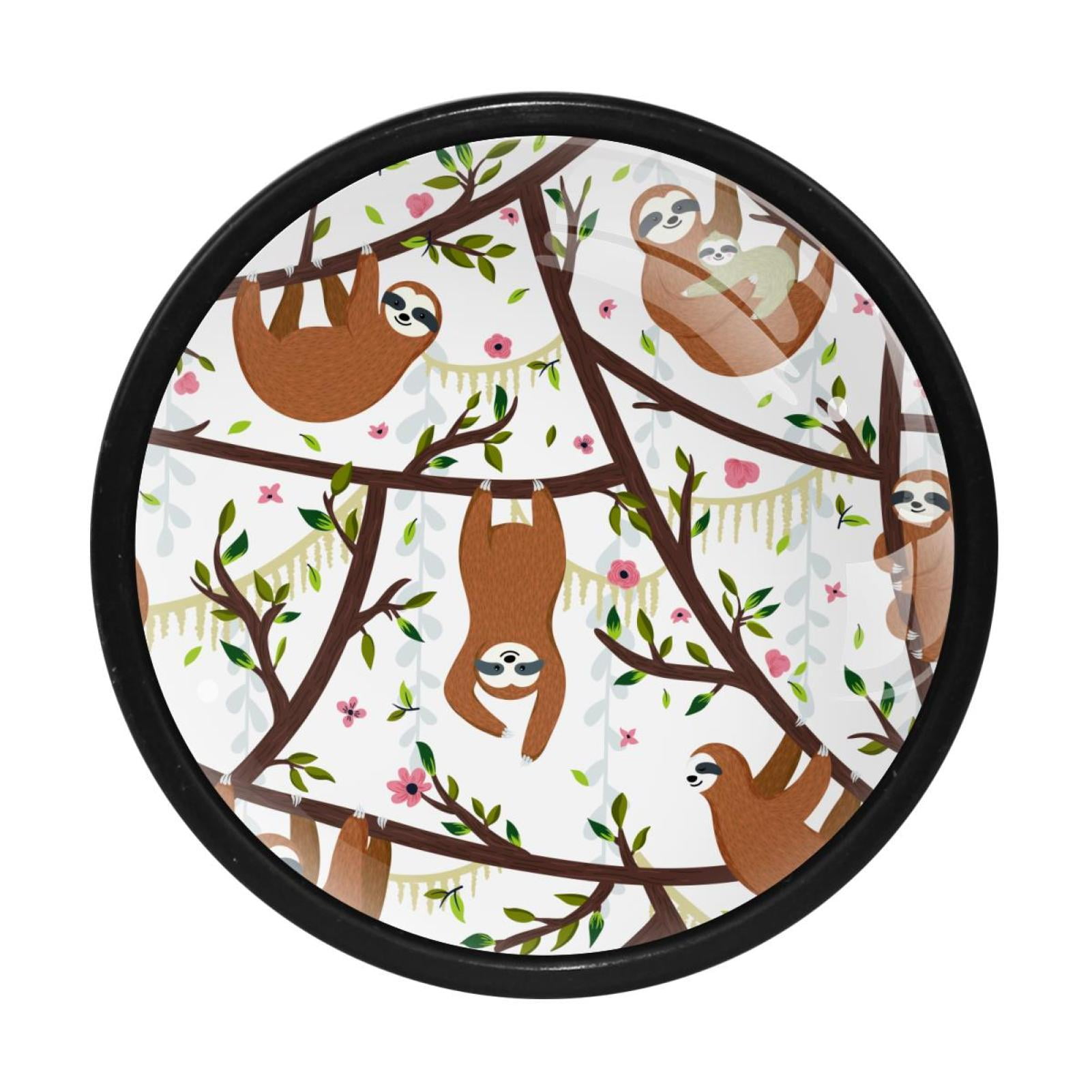 4 Pcs Funny Sloths Knobs for Kitchen Cabinet Cupboard Dresser Bookcase ...