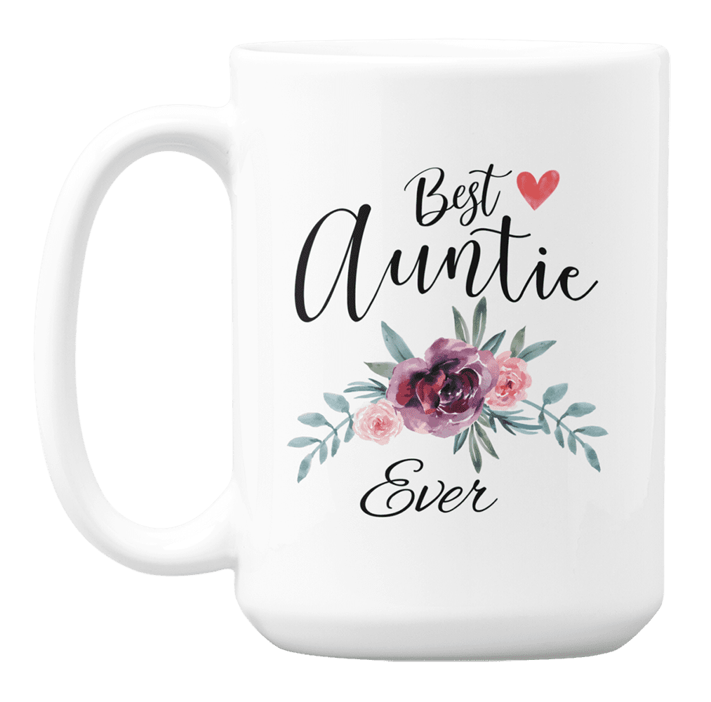 Best Auntie Ever, Cute Floral Print Coffee & Tea Gift Mug Cup for ...