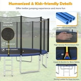 Topbuy 16ft Trampoline with Safety Enclosure Net & Spring Pad Jumping ...