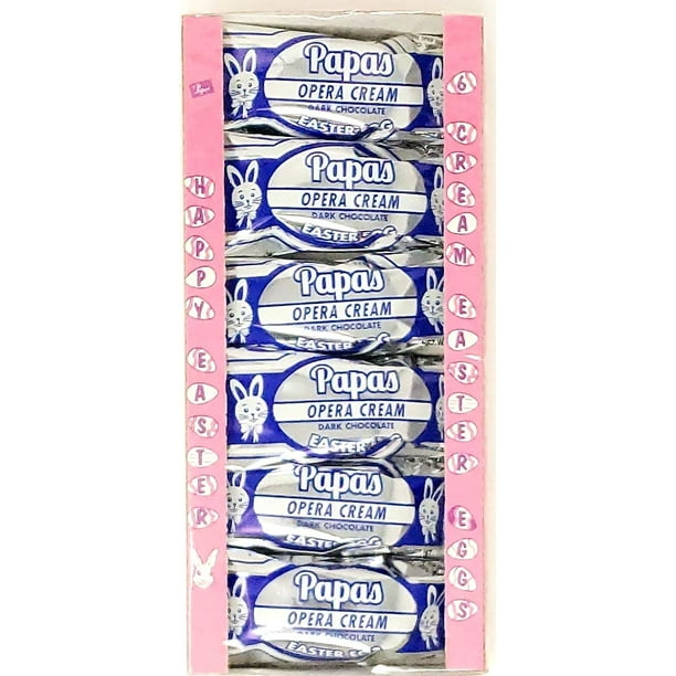 Papas Candies Dark Chocolate Covered Opera Cream Eggs 6ct - Walmart.com
