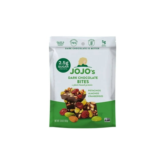 JOJO's Chocolate Dark Chocolate Bites, 70% Cocoa, Almonds, Pistachios ...