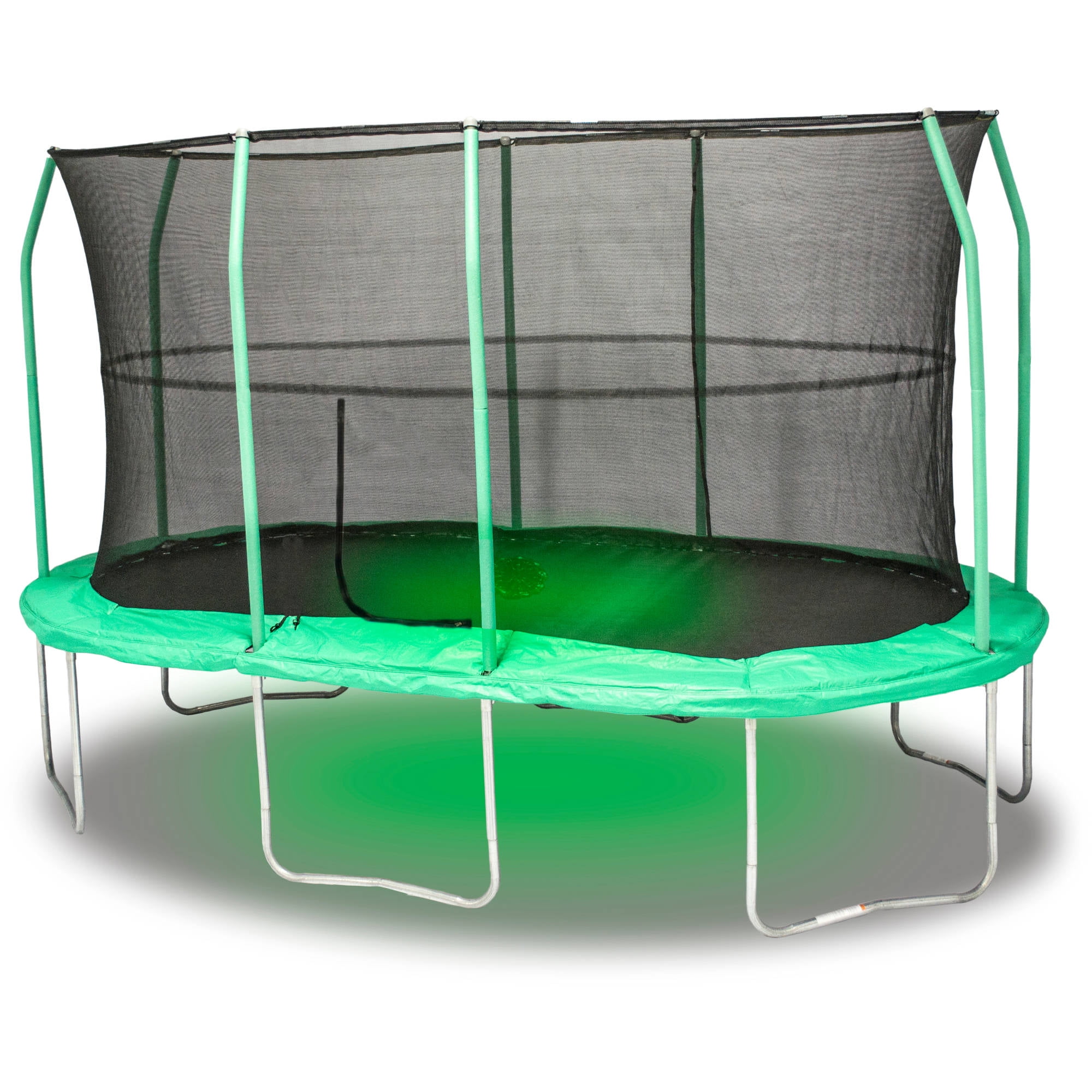 JumpKing Oval 9 X 14 Foot Trampoline With Sound And Light Green