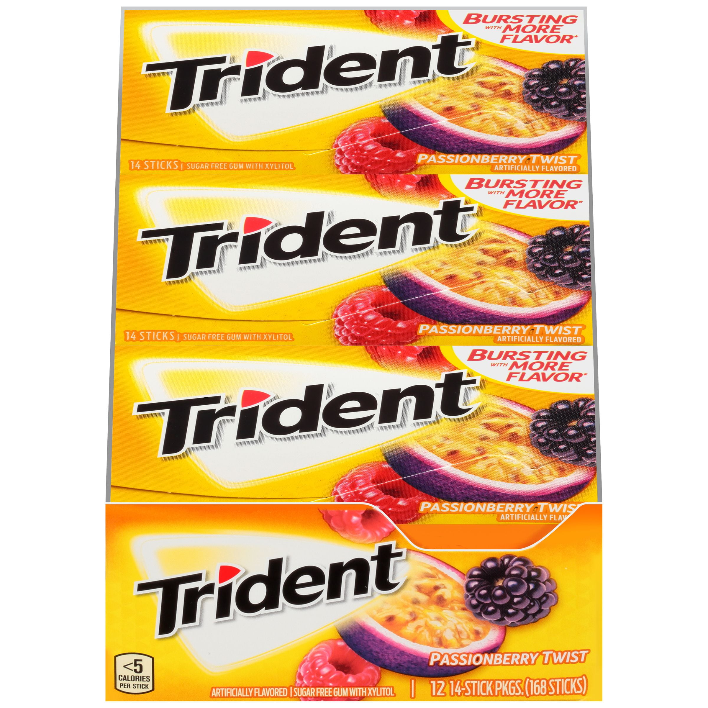 Trident, Sugar Free Passionberry Twist Chewing Gum, 14 Pcs, 12 Ct ...