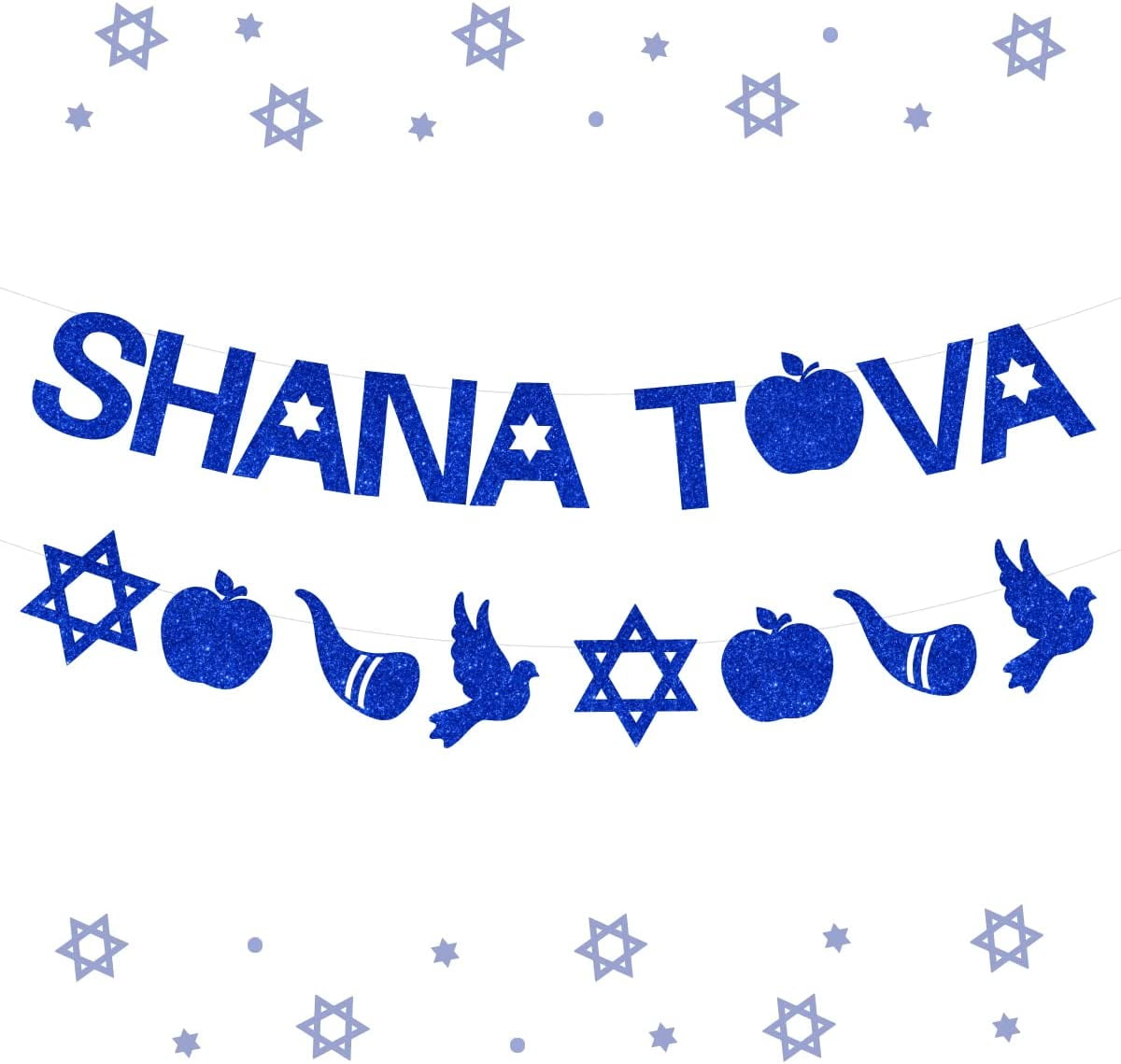 Shana Tova Banner - Glitter Rosh Hashanah Decorations, Jewish New Year ...
