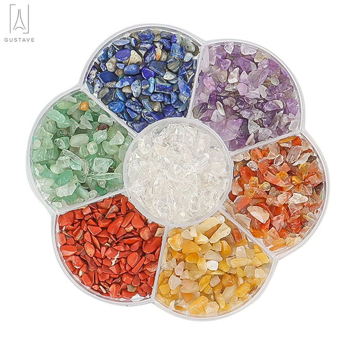 Gustave 7 colors Natural Tumbled Chip Stone Chakra Crystal Crushed ...