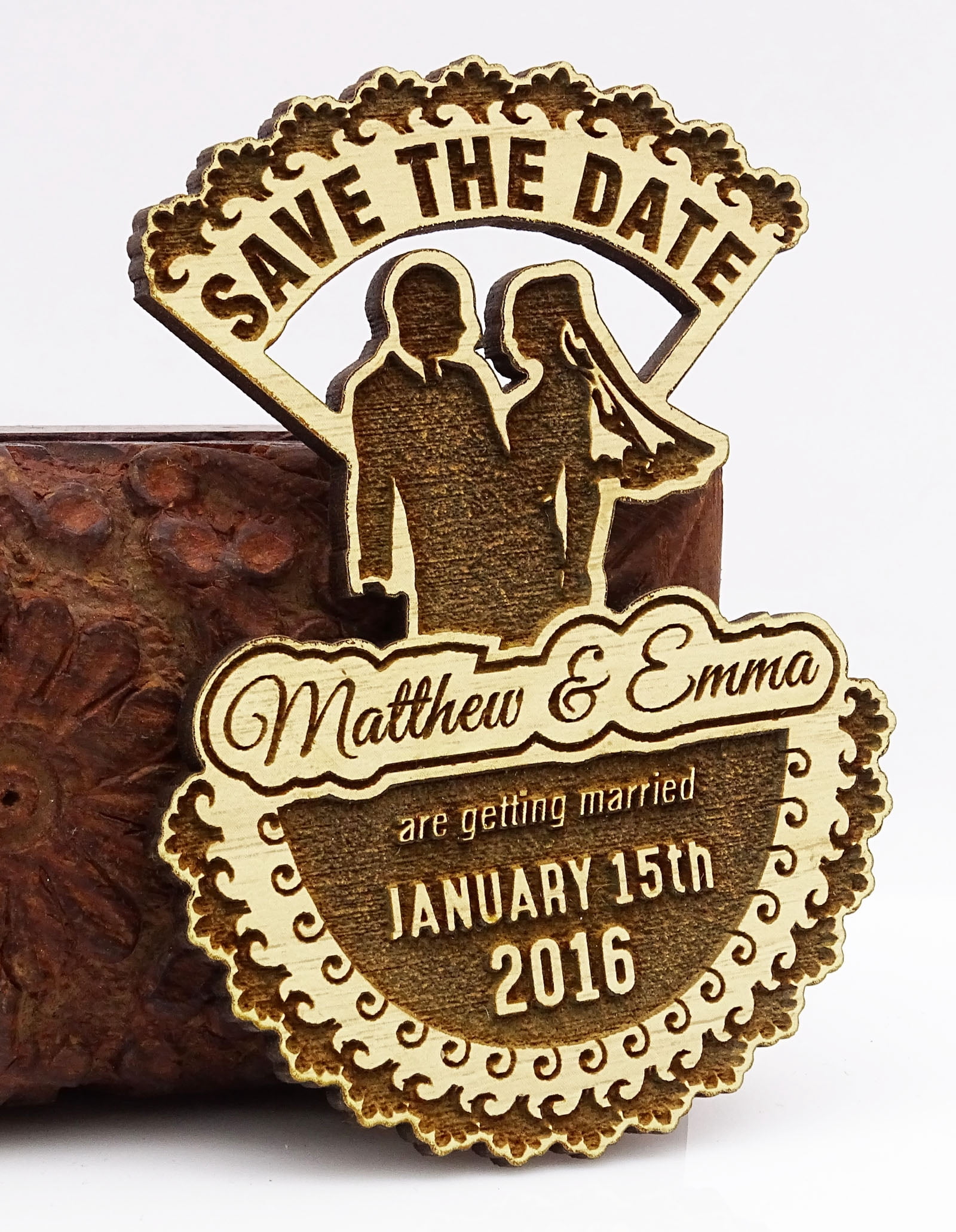 Rustic Wedding Save the Date Magnets Wooden Engraved Magnet 20 ...