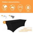 Eurmax 4Ft Rectangular Fitted Spandex Tablecloths Table Covers(Black ...
