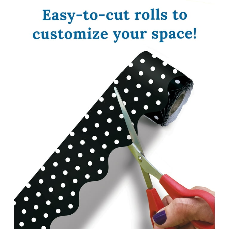 Simple Black And White Polka Dot Border