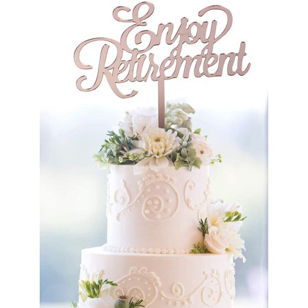Starsgarden Enjoy Retirement Rose Gold Cake Topper Happy Retirement ...