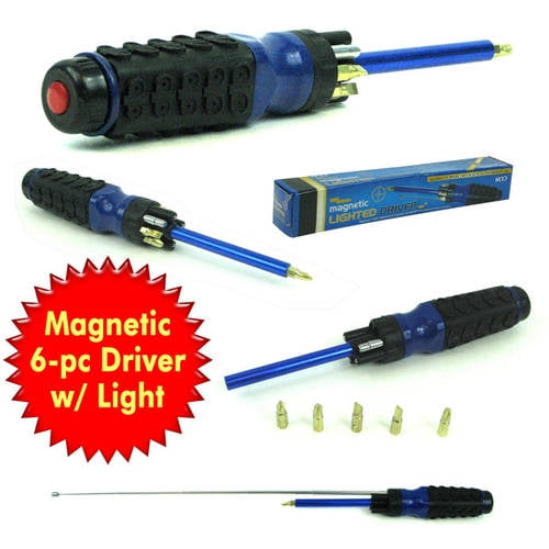 Stalwart 8-in-1 Multipurpose Lighted Magnetic Driver with Bits ...