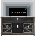 OKD Farmhouse Style Entertainment Center, Wood TV Stand with Sliding Barn Door for 65+ inch TV ...