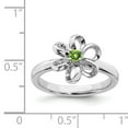 Sterling Silver Polished Peridot Flower Ring - Walmart.com