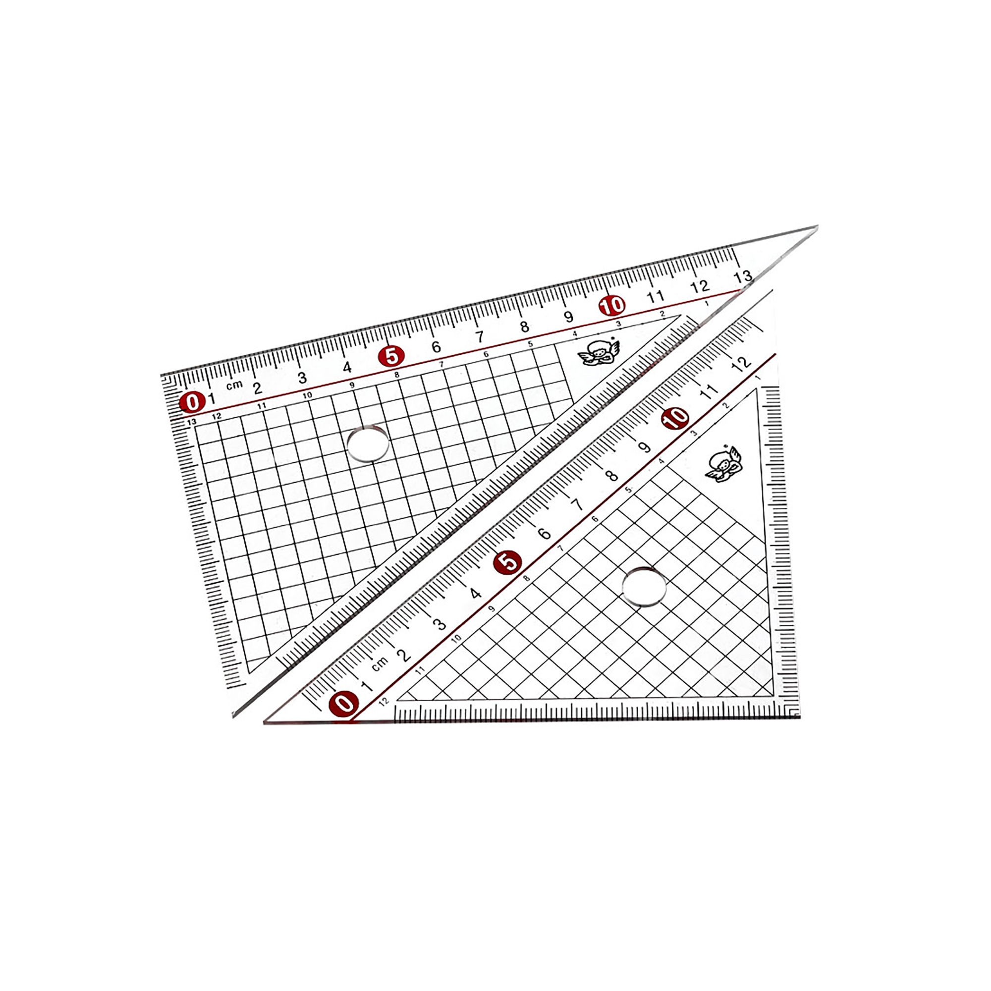 Uxcell Measuring Tool Set Plastic 30/60 45 Degree Triangle Ruler Clear ...