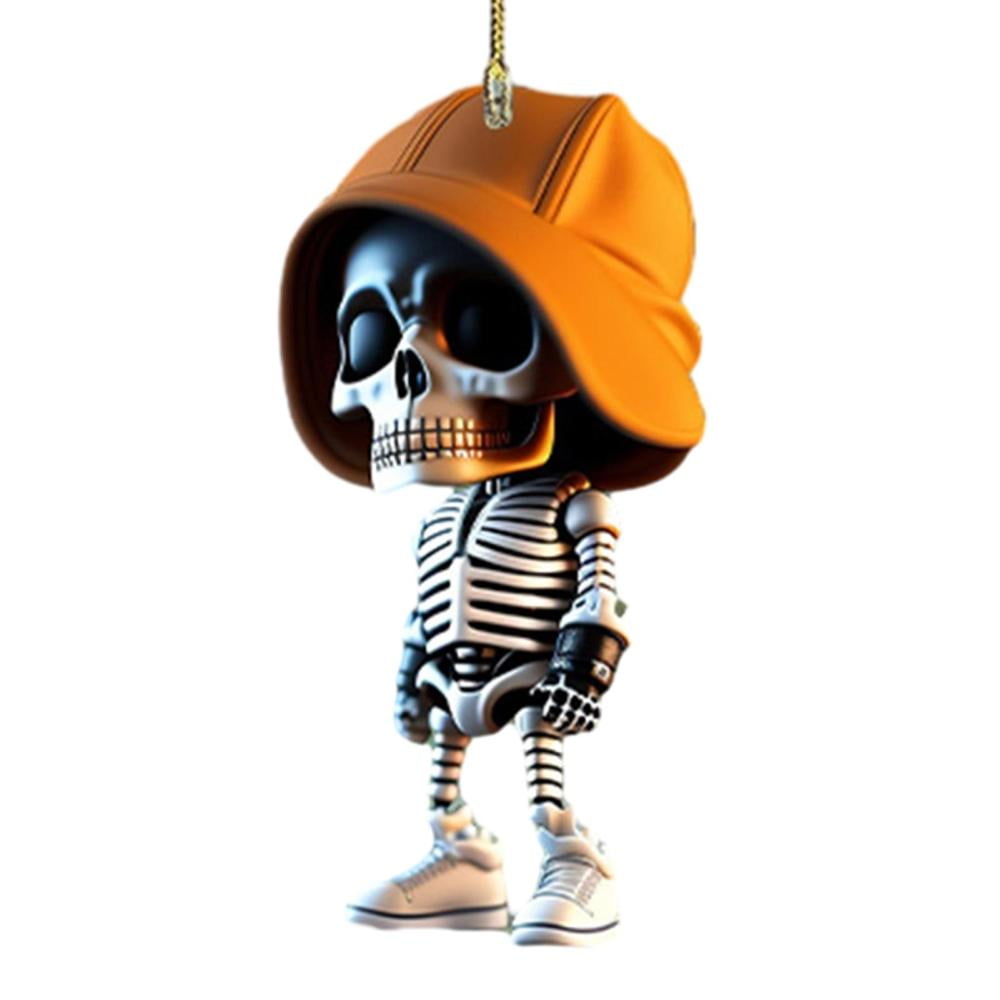 Skeleton Swing Car Ornament|Acrylic Skeleton Figurines Car Mirror Swing ...