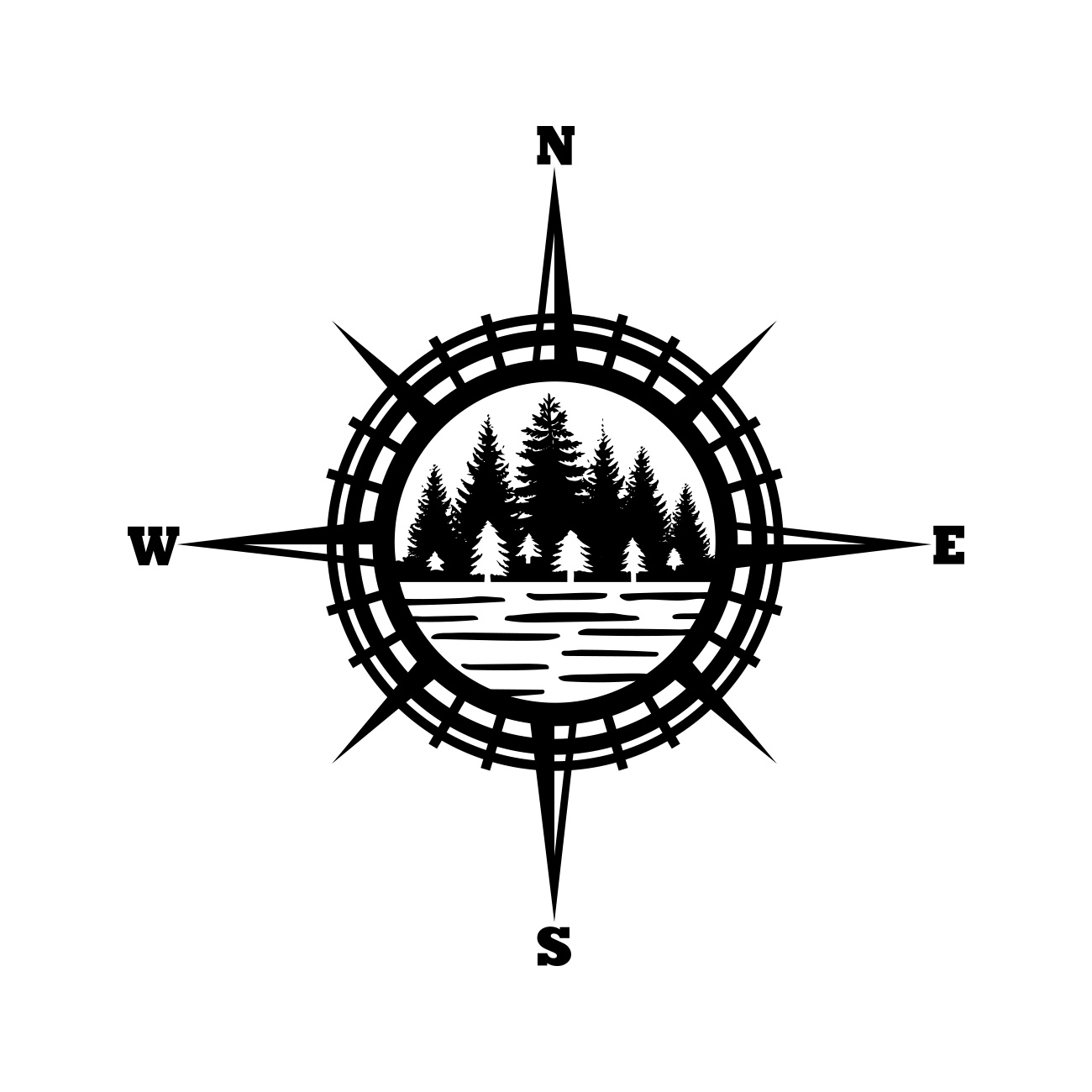 Tree Compass Sticker Decal Die Cut - Self Adhesive Vinyl - Weatherproof ...