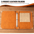 2 Pcs Leather 3 Ring Binder Fits 8.5"x11" Letter Size Paper, 1 Inch ...
