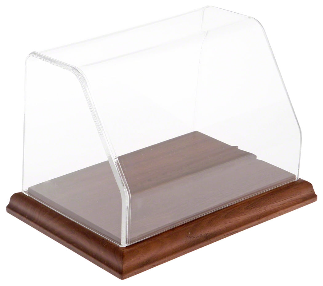 Plymor Clear Acrylic Slanted Front Display Case with Hardwood Base, 6 ...