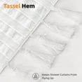 Boho Bathroom Shower Curtain White Striped Fabric With Tassels Chic